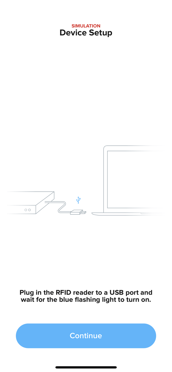 How do re-pair the RFID reader on my onboarding iPad?